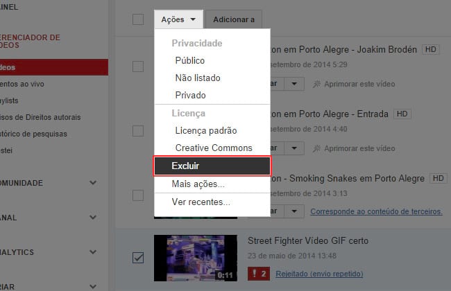 Como Excluir Um Vídeo Do Youtube