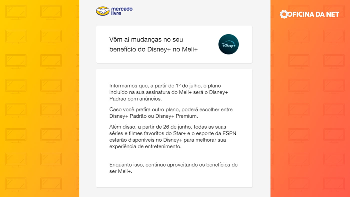 Mercado Livre anuncia mudanças no benefício do Disney+ no Meli+ em julho