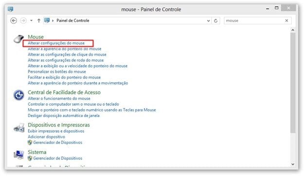 Como configurar o mouse para canhoto no Windows 10 e no Windows 8?