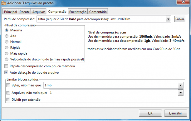 Como diminuir o tamanho de arquivos com o Freearc