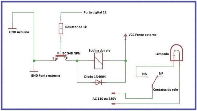 Arduino Uno - Aula 11 – Acionando uma carga com o uso de relê – parte 2