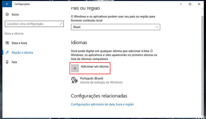 Como utilizar um teclado americano no Windows 10?