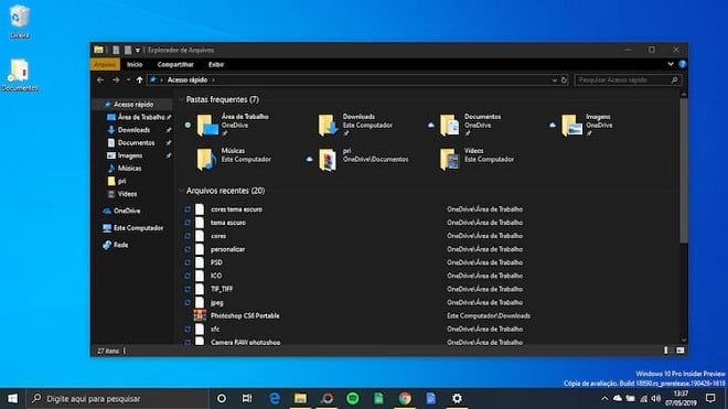 Como ativar o tema escuro (Dark Mode) do Windows 10?