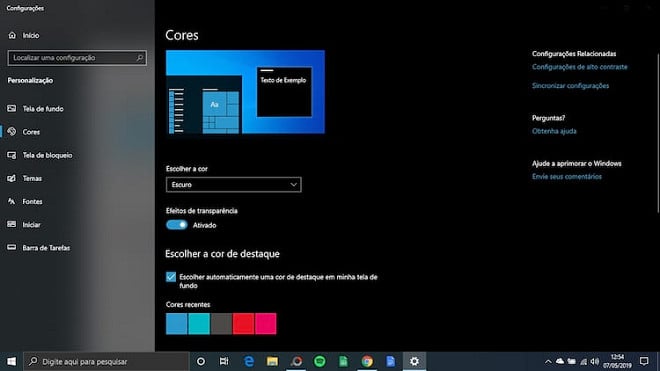 Como ativar o tema escuro (Dark Mode) do Windows 10?