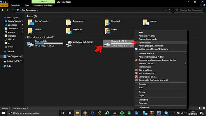 Como criptografar seu pendrive com o BitLocker no Windows