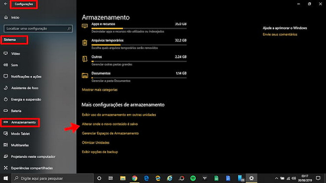 Como alterar a pasta padrão onde o Windows 10 instala aplicativos