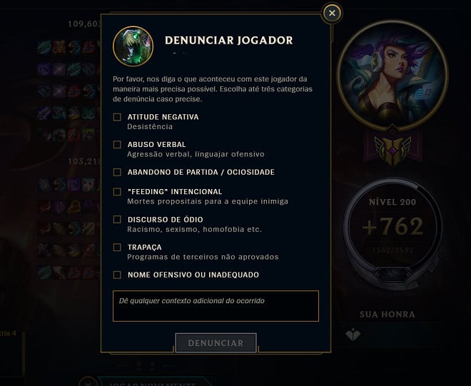 Como enviar diretamente um ticket para reportar jogadores no League of ...