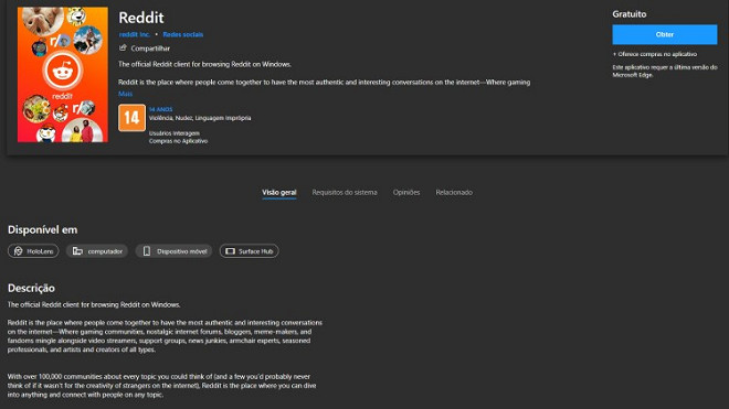 Reddit ganha aplicativo na Microsoft Store no Windows 10 e 11