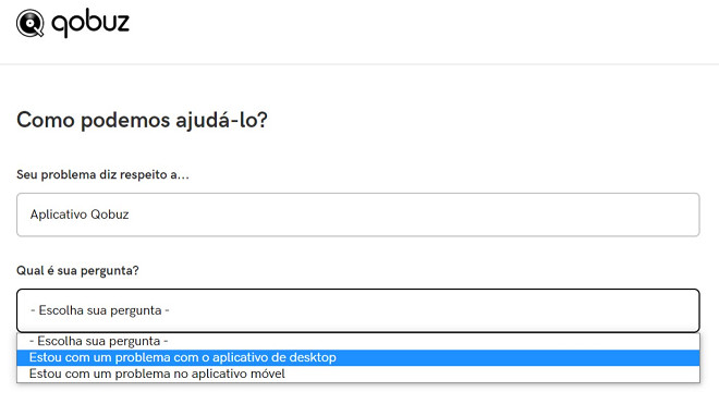 Qobuz: Como reportar um problema ou sugerir melhorias