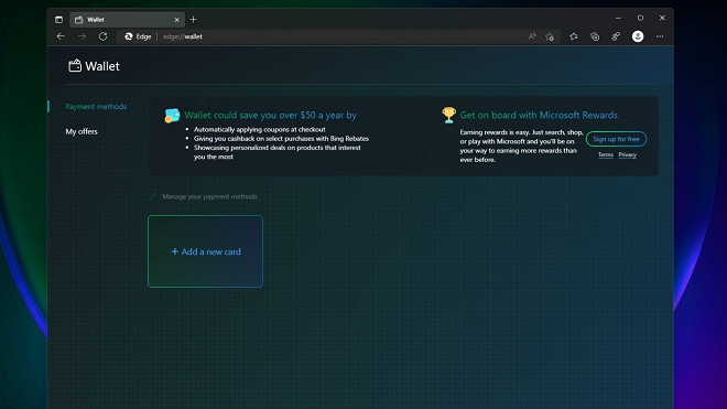 Microsoft Edge ganha recurso "Wallet" no Windows 10 e 11