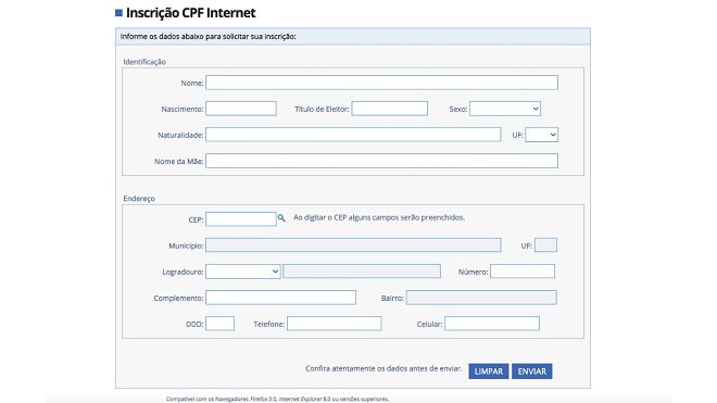 Como tirar a primeira ou segunda via do CPF pela internet?