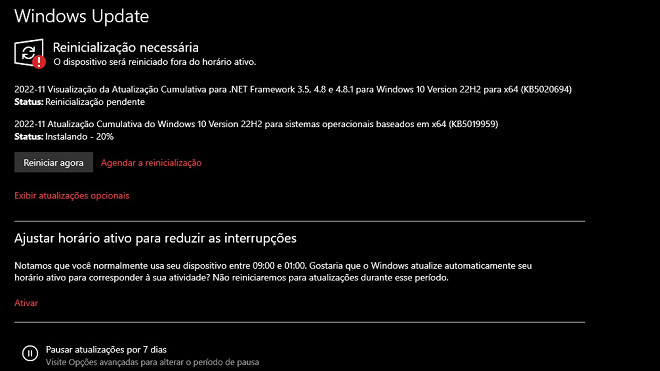 O que vem na atualização de novembro do Windows 10? (KB5019959)