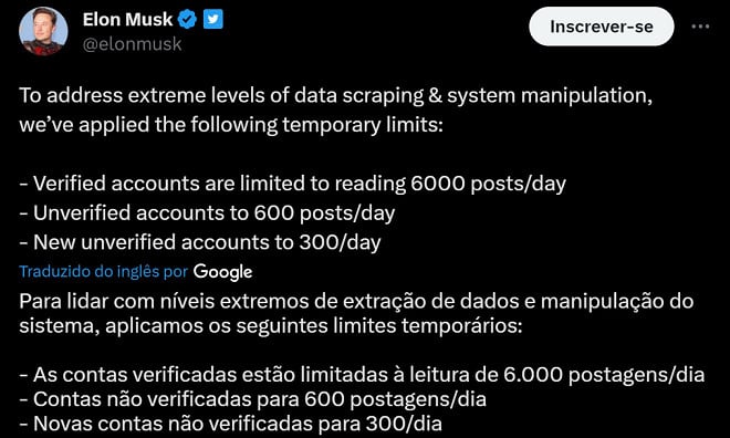 Twitter agora limita a quantidade de tweets que você pode ver