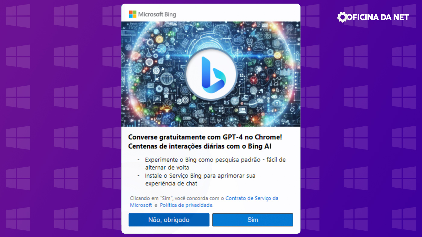 Apareceu esse POP-UP no seu Windows? Microsoft quer que você use BING ...