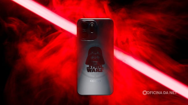 OPPO Reno14 F do Darth Vader chega ao Brasil e vai te deixar de boca aberta