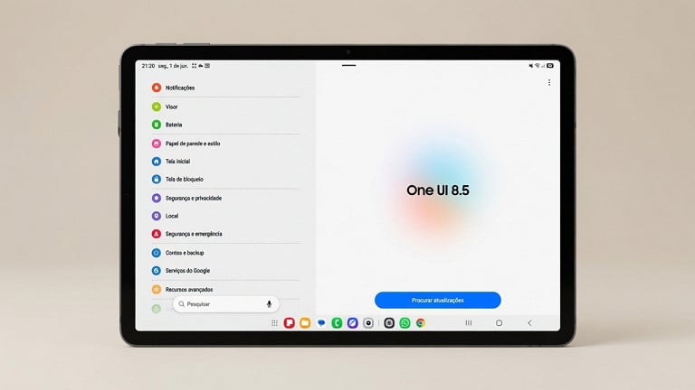 Galaxy Tab S9 FE Plus recebe One UI 8.5 no Brasil
