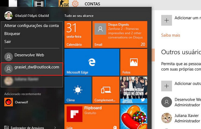 Como criar ou excluir um usuário no Windows 10?