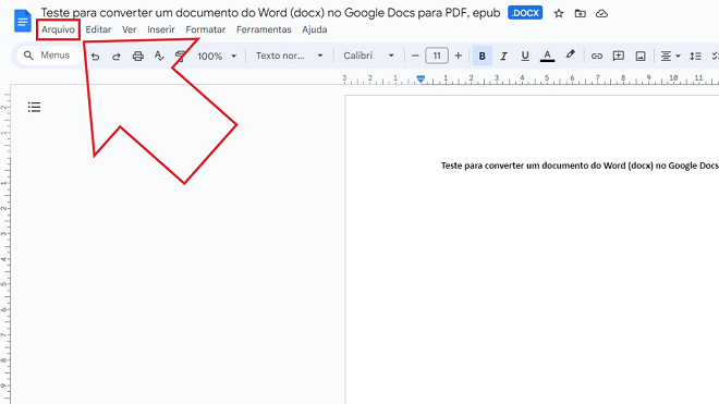 Como converter documentos Word (docx) em PDF usando o Google Docs