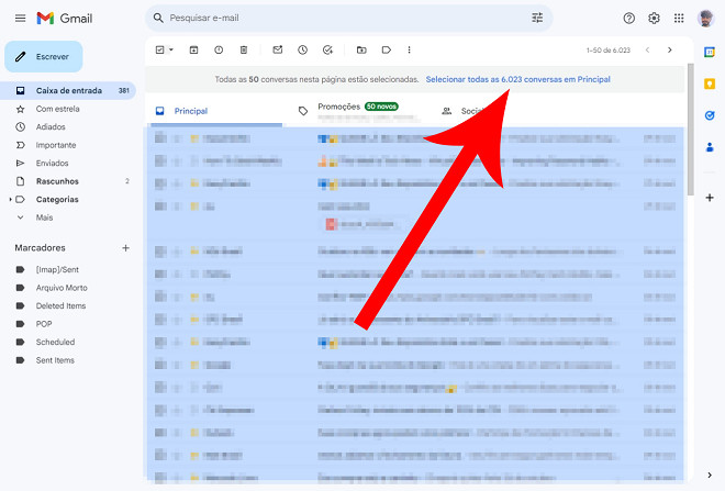 Como marcar todos os e-mails como lidos no Gmail