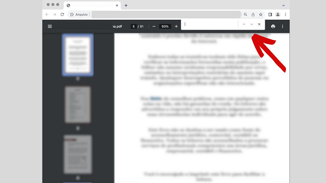 Como pesquisar palavras ou frases em um arquivo PDF?