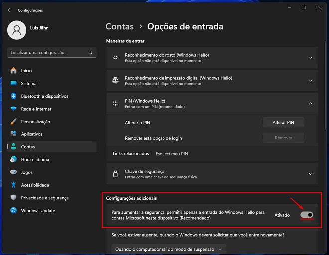 Como alterar ou remover o PIN do Windows 11?