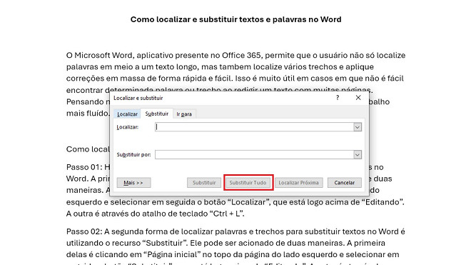 Como localizar e substituir textos e palavras no Word