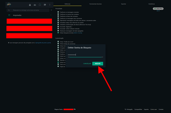 Como colocar senha no WhatsApp Web
